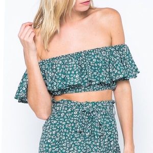 Tops | Floral Ruffle Bandeau Top | Poshmark